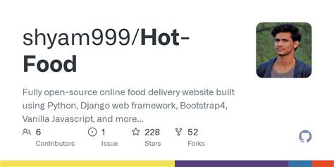 Github Shyam Hot Food Fully Open Source Online Food Delivery Website Built Using Python
