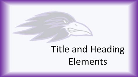 title and heading elements