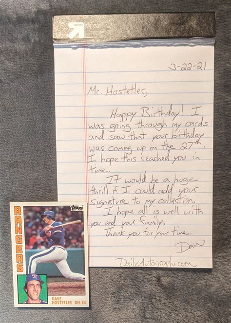 Daily Autograph Dave Hostetler