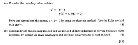 Solved A Consider The Boundary Value Problem