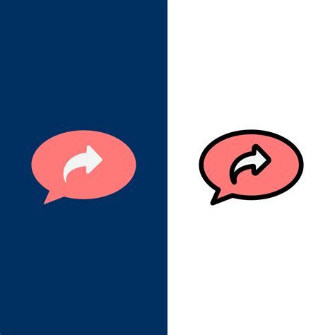 Basic Chat Arrow Right Icons Flat And Line Filled Icon Set Vector Blue