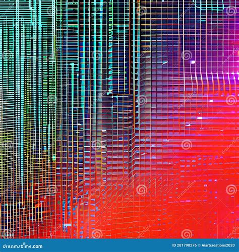 A Futuristic Digital Texture With Neon Grids And Glowing Lines