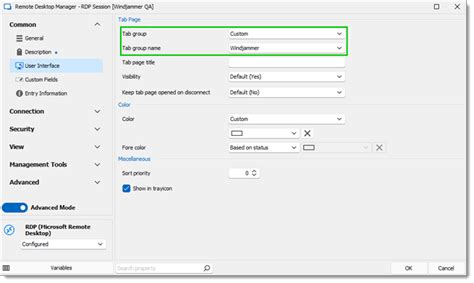 Tab group bar - Devolutions Documentation