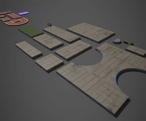 Artstation Sci Fi Modular Road Pack Game Assets