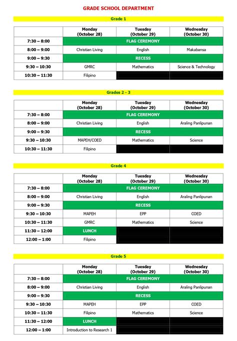 Schedule Of Second Quarter Summative Assessment Sy 2024 2025 San Jose Academy