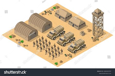 Module Object Element Building Design Army Stock Vector Royalty Free