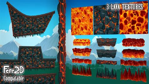 2D Platformer Tiling Textures Lava GameDev Market