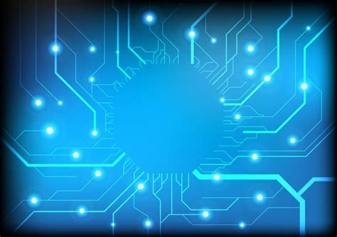 Blue Abstract Circuit Board And Lines Background Vector Image