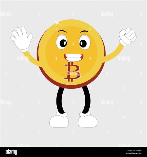 Bitcoin Crypto Currency Character Design Mascot Gestures Of Cute Bitcoin Characters Vector