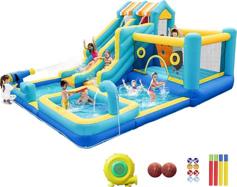 Sportbob Bouncy Castle With Water Slide 10 In 1 Inflatable Bouncy