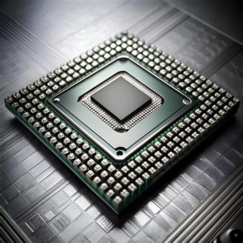 Close Up Shot Of A High Performance Cpu Chip Showcasing Its Intricate Design And Powerful