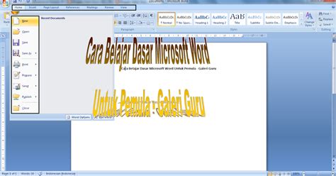 Cara Belajar Dasar Microsoft Word Untuk Pemula Galeri Guru ~ File Guru