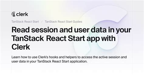 tanstack react start read session and user data in your tanstack react
