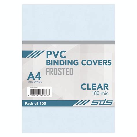 Sds Binding Covers Frosted A4 180 Micron Clear 100 Pack Shop Today