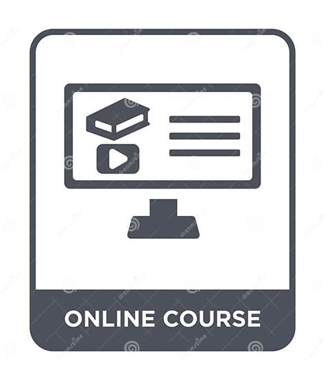 Icono En Línea Del Curso En Estilo De Moda Del Diseño Icono En Línea Del Curso Aislado En El