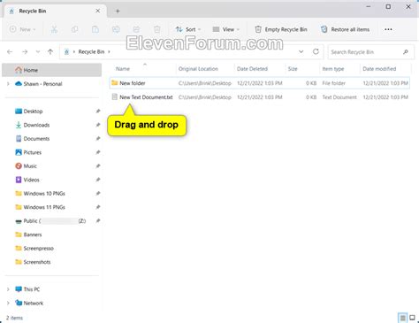restore items from recycle bin in windows 11 windows 11 forum