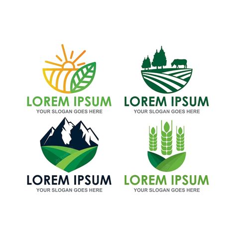 농장 로고 농업 로고 벡터 프리미엄 벡터