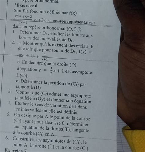 Exercice 6soit F La Fonction Définie Par F X 2x 2x2 3x−2 Et Cf Sa
