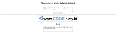 source code monoalphabetic cipher menggunakan javascript codein
