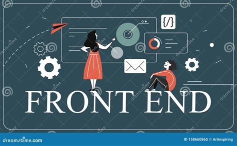 Frontend Development Web Banner Concept Website Interface Stock Vector