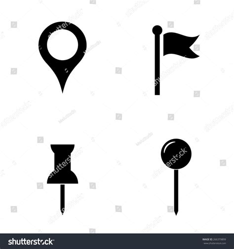 맵 핀 아이콘 스톡 벡터로열티 프리 266379899 Shutterstock
