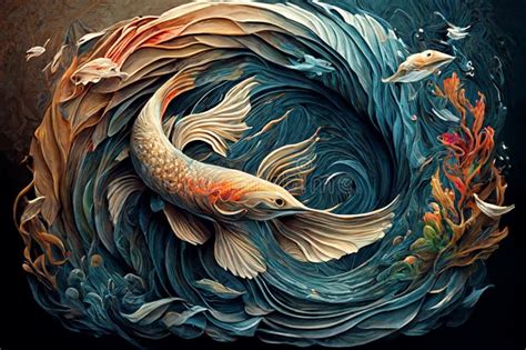 Life In Flow Swirls And Patterns Concept Peace And Mindfulness Stock Illustration