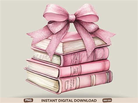 Coquette Stack Of Book With Ribbon Bow Png Books Png Book Png Girly