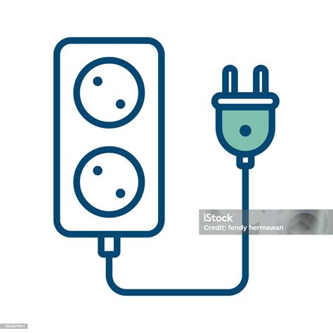 흰색 배경에 있는 전기 플러그 아이콘 벡터 디자인 템플릿 개념에 대한 스톡 벡터 아트 및 기타 이미지 개념 검은색 고압 전류 주의 Istock