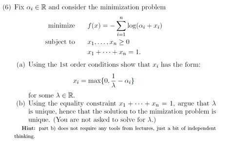 Solved Fix αiR and consider the minimization problem Chegg