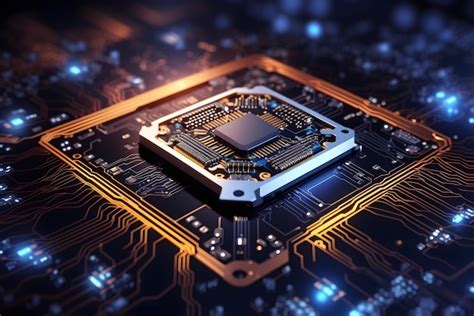 Premium Vector Cpu On A Motherboard Technology Background High Resolution D Render