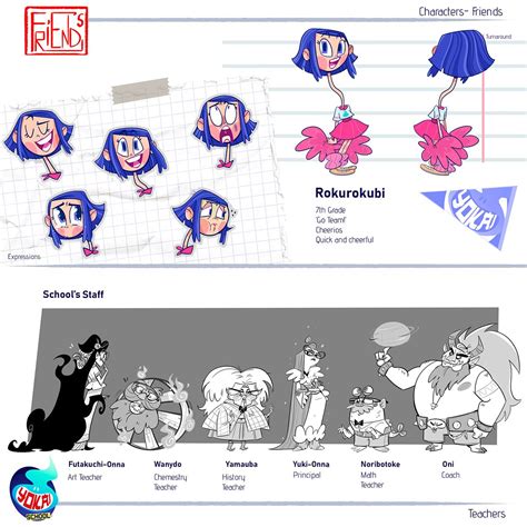 Yokai School On Behance Disney Style Drawing Character Model Sheet Graphic Design Infographic