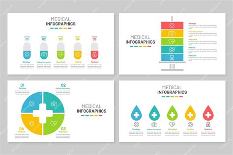 평면 디자인의 의료 인포 그래픽 무료 벡터