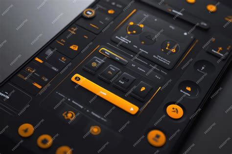 Premium Photo Dark Mode Ui Design With Orange Accents