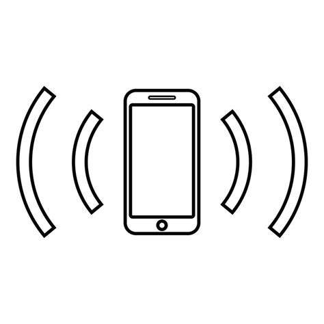 Smartphone emits radio waves Sound wave Emitting waves concept icon ...