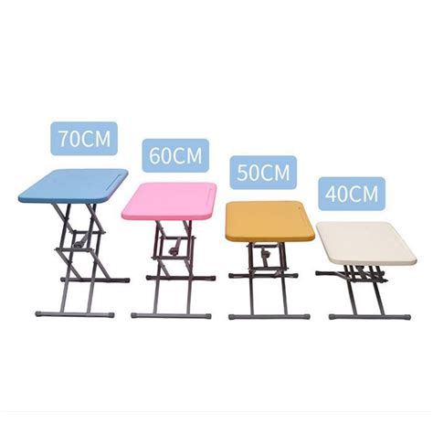 높이 조절식 접이식 테이블 컴퓨터 공부 노트북 책상 야외 휴대용 간단한 식사 커피 테이블 가정용 가구 Kr