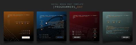 Premium Vector Set Of Social Media Template With Keyboard Design In Gradient Background For