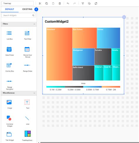 how to add a treemap with gradient color in bold bi