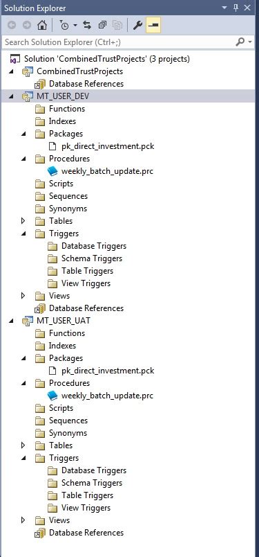 oracle schema compare tool for project file couldn t recognize the