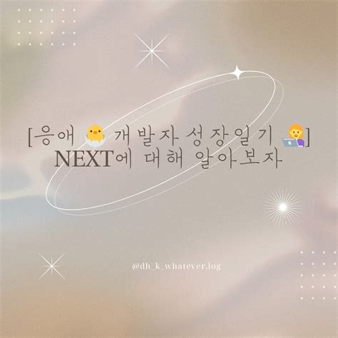 [응애 🐣 개발자 성장일기 👩‍💻] next에 대해 알아보자