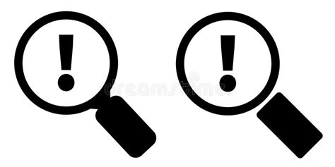 Magnifying Glass And Exclamation Mark Error Warning Icon Business Risk Analysis Symbol Alert