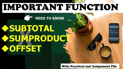 How To Use Subtotal Sumproduct Offset Function In Excel Youtube