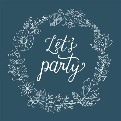 꽃 화환 새해 타이포그래피 일러스트레이션 Eps Uidownload