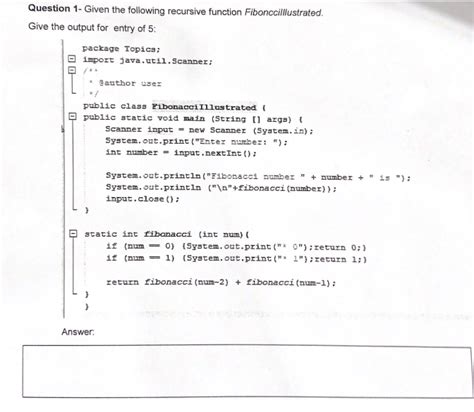 Solved Luestion 1 Given The Following Recursive Function