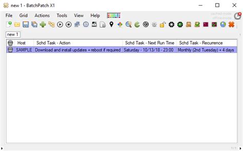 using a row template to automatically apply tasks to new rows in a