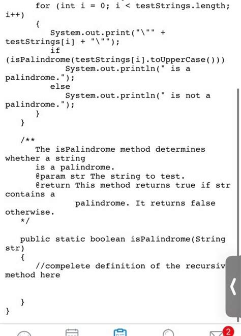 Solved 5 Palindrome Detector A Palindrome Is Any Word