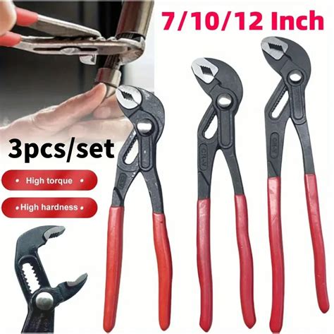 고경도 듀티 파이프 렌치 세트 조정 개방 수도관 클램프 플라이어 배관공용 수공구 7인치 1012 티몬