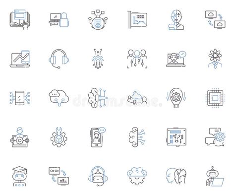 Technophiles Line Icons Collection Gadgets Innovation Robotics Artificial Intelligence