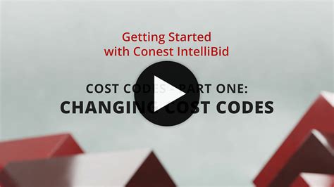 cost codes in intellibid conest software systems