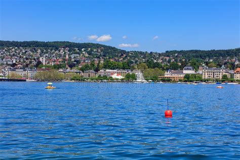 Lake Zurich And The City Of Zurich In Switzerland Editorial Photo
