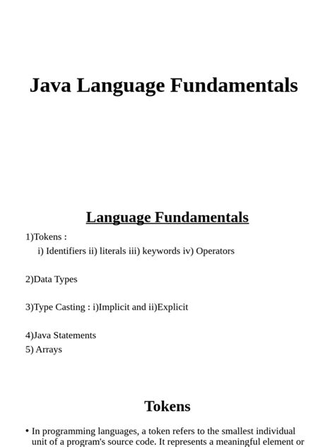 java language fundamentals pdf